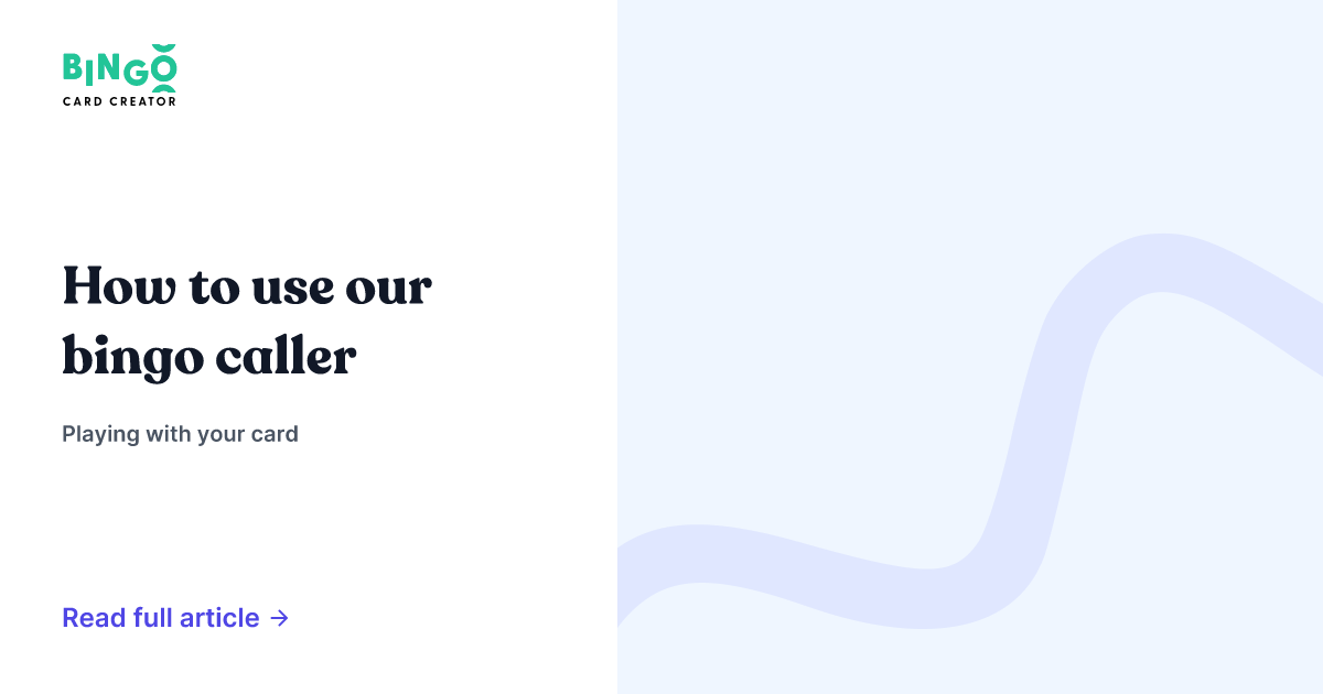 How To Use Our Bingo Caller - Bingo Card Creator