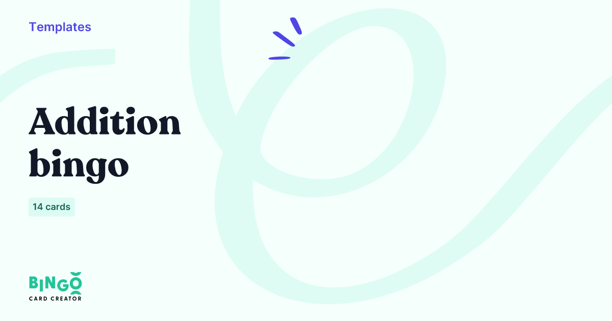 Addition Bingo: Printable & Customizable - Bingo Card Creator