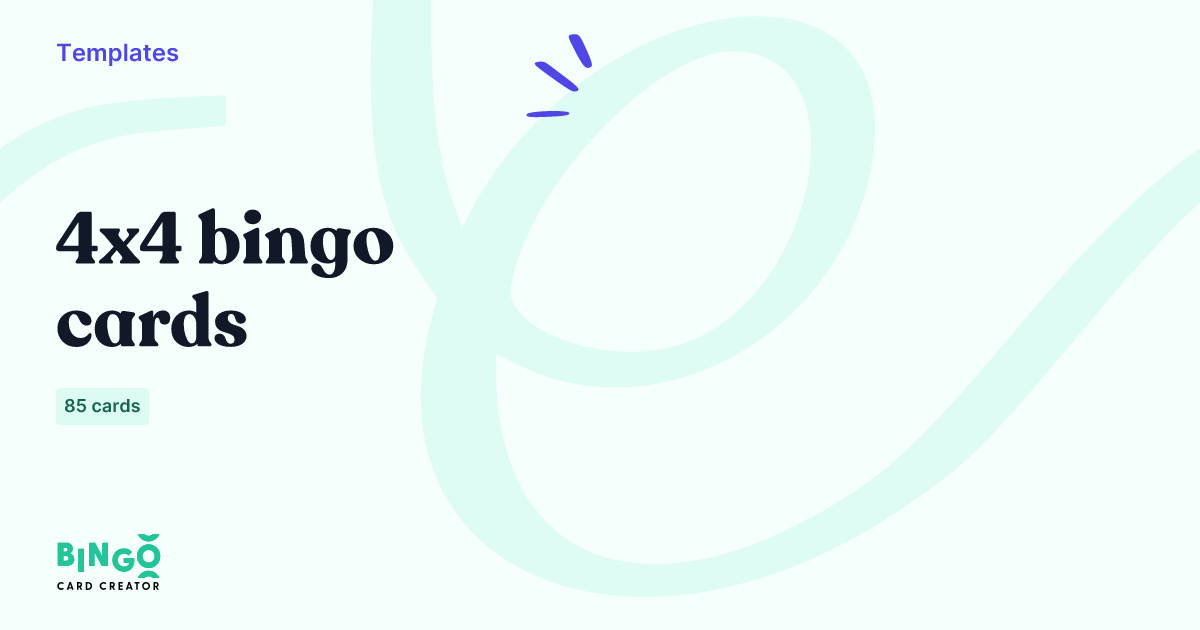 4x4 Bingo Cards: Printable & Customizable - Bingo Card Creator
